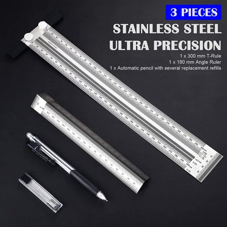 2 Pieces Precision Marking Ruler Include 300 mm Stainless Steel ...
