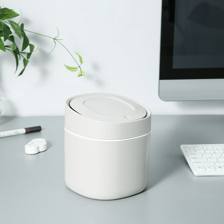 Desktop Trash Can 4L Pressing Garbage Paper Waste Bin Living Room Table ...