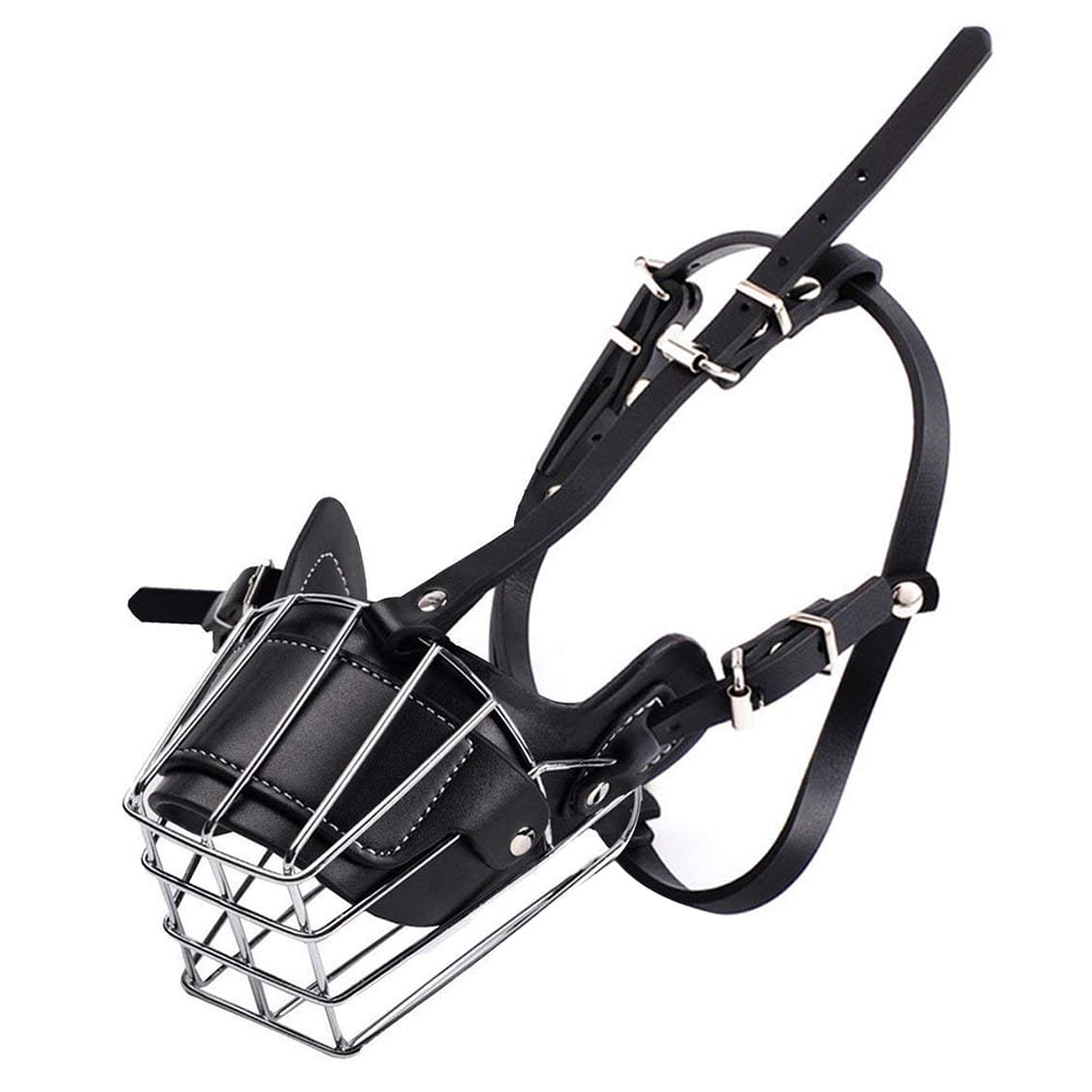 Hahasong Pet Dog Mouth Breathable Adjustable Anti-Bite Metal Muzzle ...