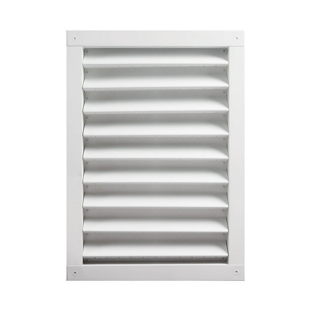 Master Flow 14 in. W x 24 in. L White Aluminum Wall Louver - Walmart.com