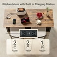 Nordee 59" Extra Large Kitchen Island with Power Outlet, Drop Leaf &Tra ...