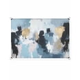 Abstract Color Block Sun Shade Sail 12'X16' Black Blue Modern Oil ...