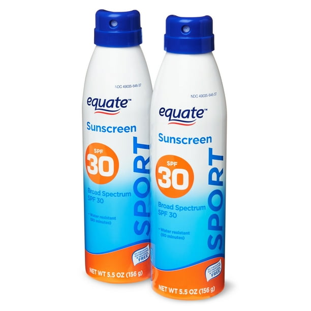 Equate Sport Sunscreen Spray, SPF 30, 11 oz, 2 Count - Walmart.com