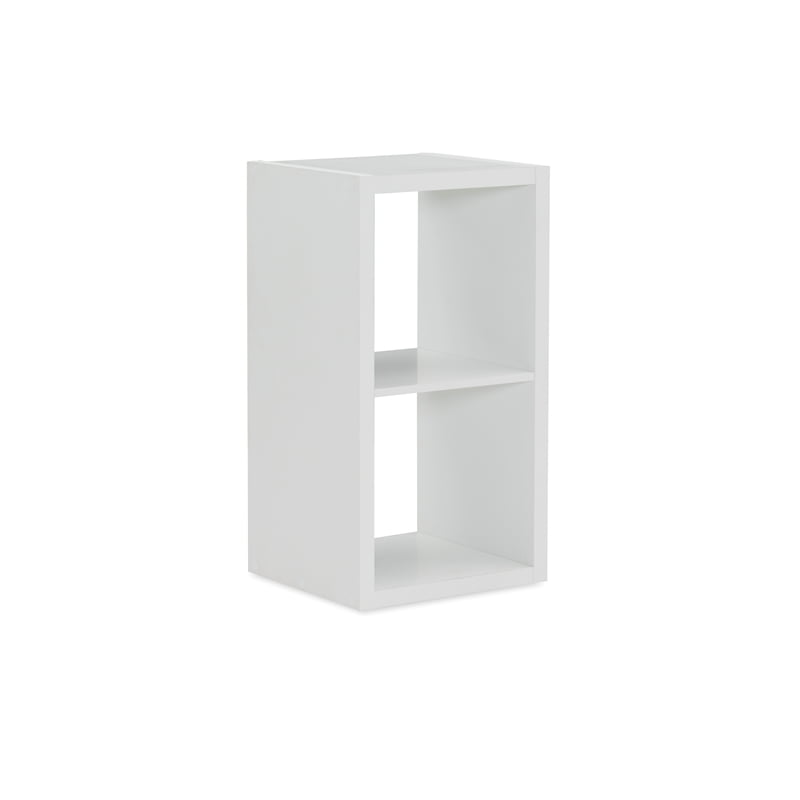 Riverbay Furniture Two Cubby Wood Storage Cabinet in White - Walmart.com