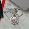 Bunny Hiding in Pink Tissue Paper Keychain Classy Round Chrome Plated ...