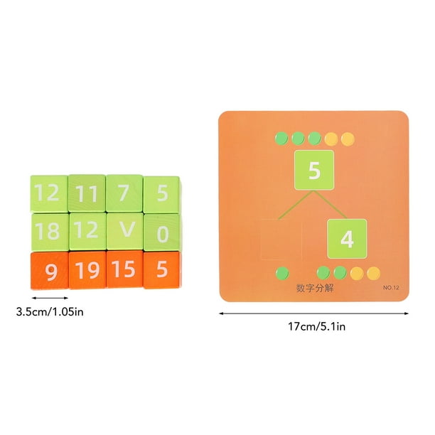 Math Manipulatives Blocks Toy,Wooden Fraction Blocks Arithmetic ...