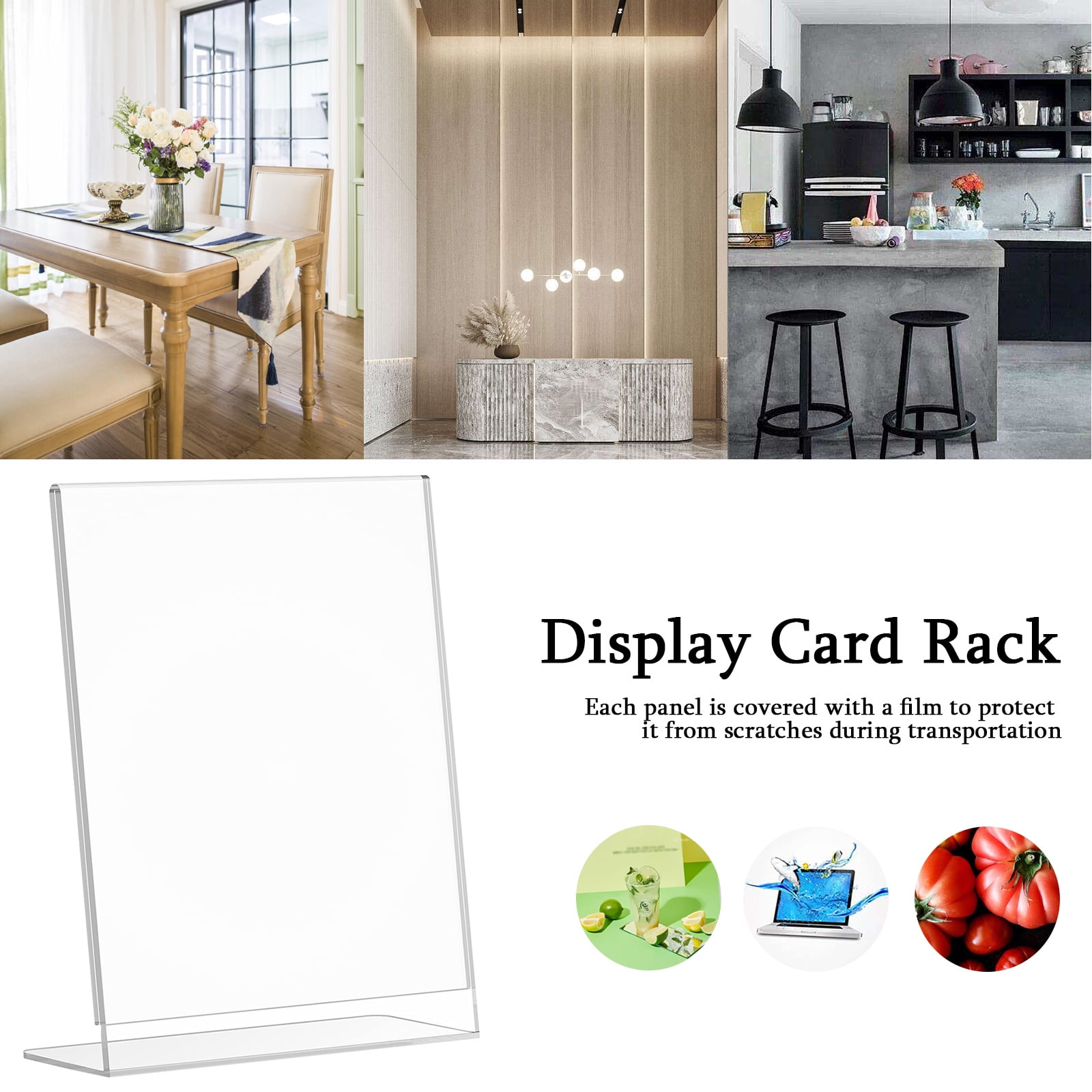 Acrylic Sign Holder 8.5 x 11",Slanted Back Sign Holders,Clear Tabletop ...