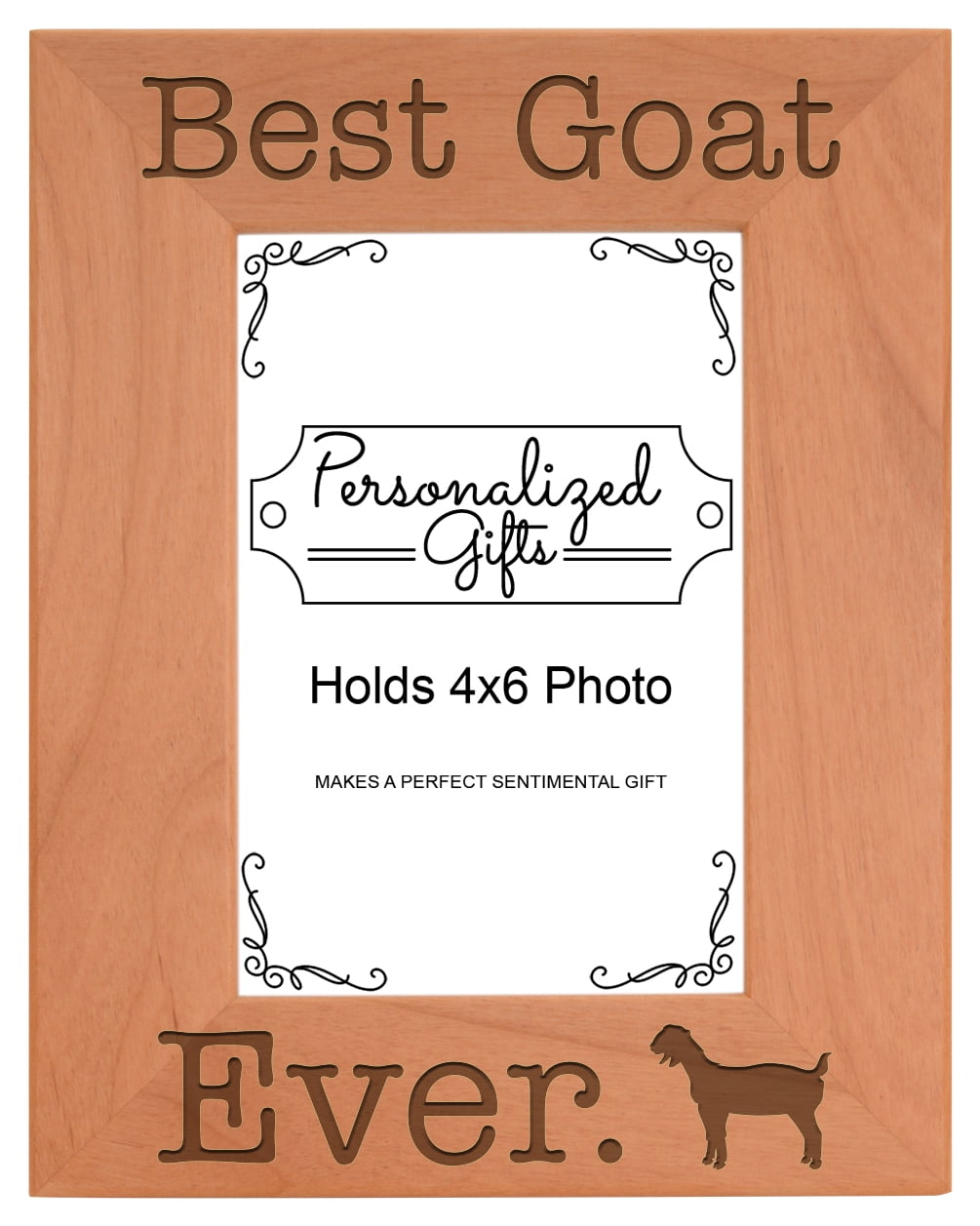 ThisWear Pet Goat Gift Best Goat Ever Wood Laser 4x6 Portrait Picture ...