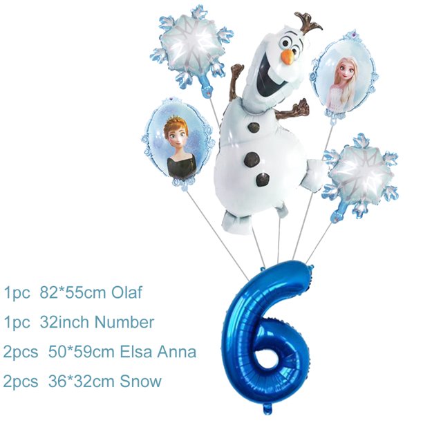 1 juego de globos inflables de aluminio de Disney con dibujos animados de Olaf, Elsa, Anna y ...