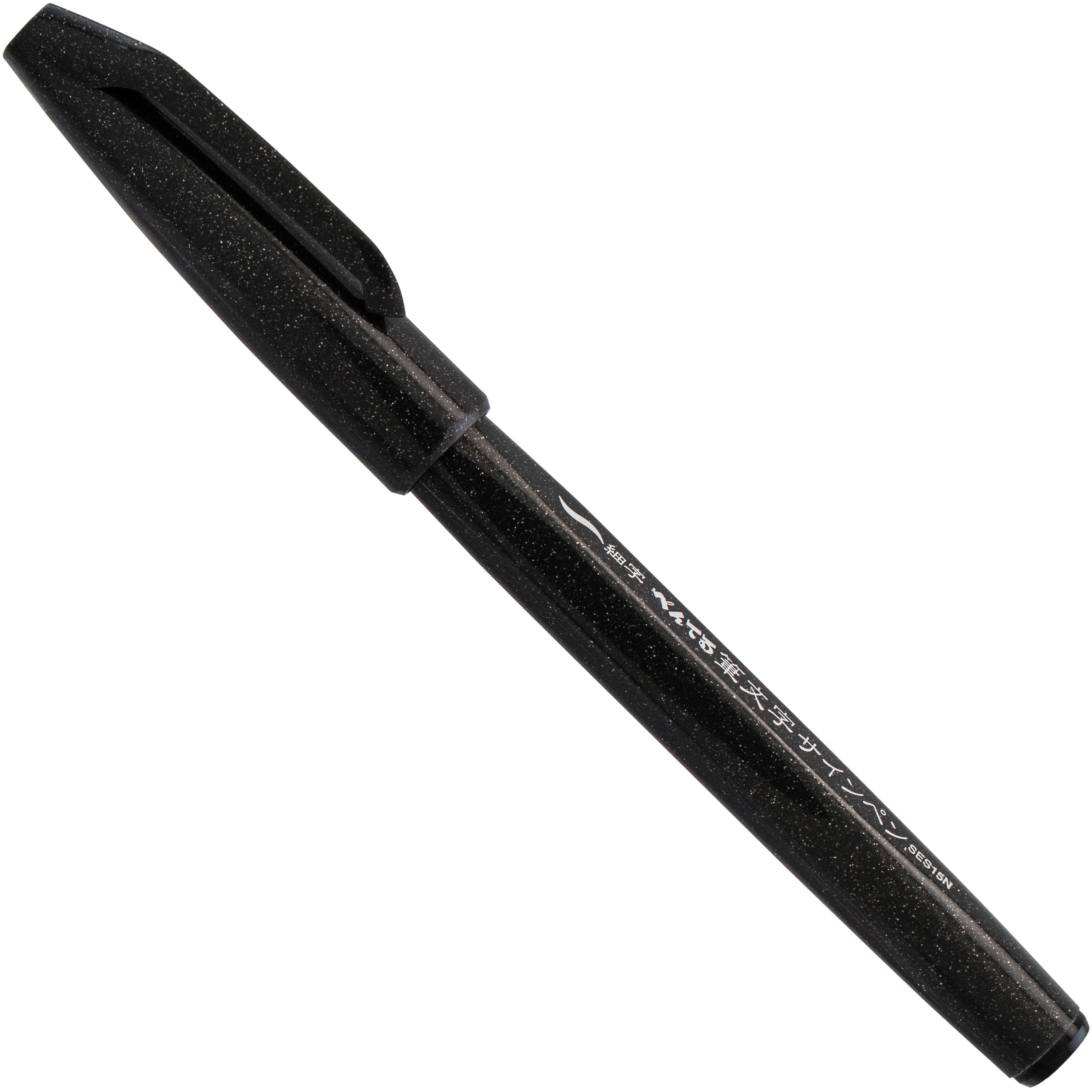 Pentel Sign Pen, Brush-Tip, Black, Carded Packaging