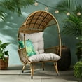 Maurice Outdoor Wicker Standing Basket Chair with Cushion, Light Brown ...
