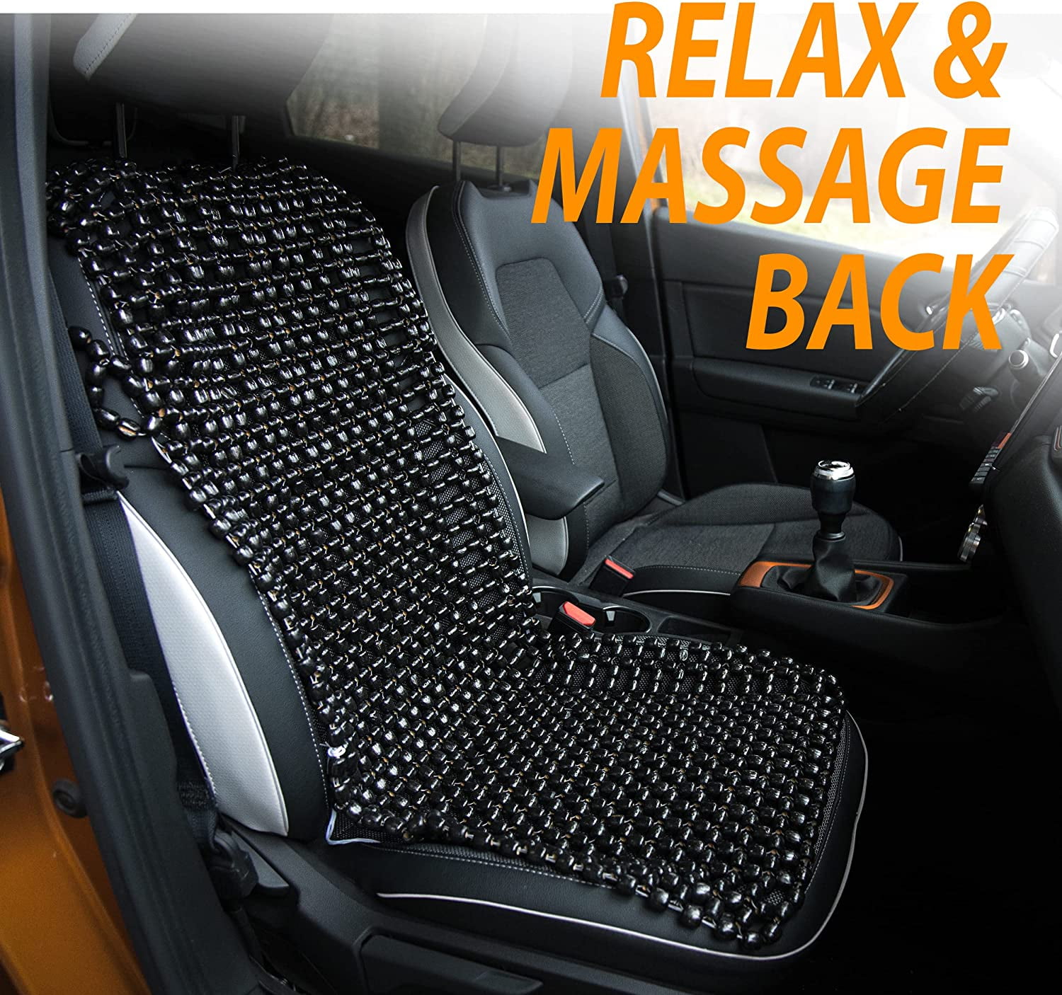 Black beaded seat cover store
