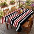 Black Red Contrast Monochromatic Tones Table Cloth 60x84in, Waterproof ...