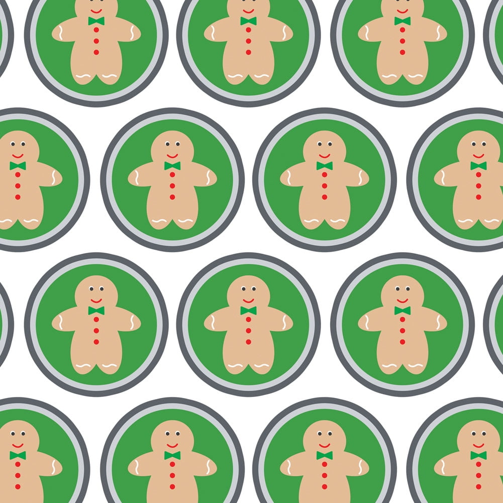 Cute Gingerbread Man Cookie Christmas Premium Gift Wrap Wrapping Paper ...