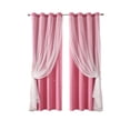 Blackout Curtains with Sheer Star Lace Overlay, Double Layer Thermal ...