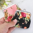 Canvas Floral Rose Flower Coin Purse Kiss Lock Change Purse Vintage ...