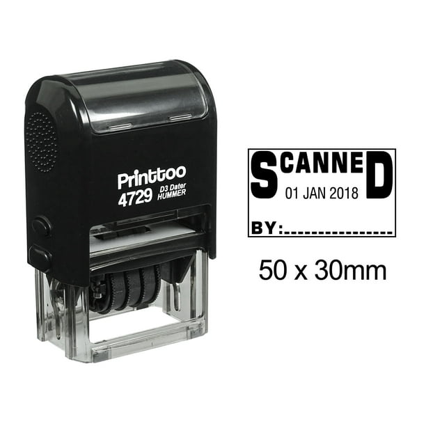 Printtoo Self Inking Dater Stamp With Scanned By Text Date And Sign ...