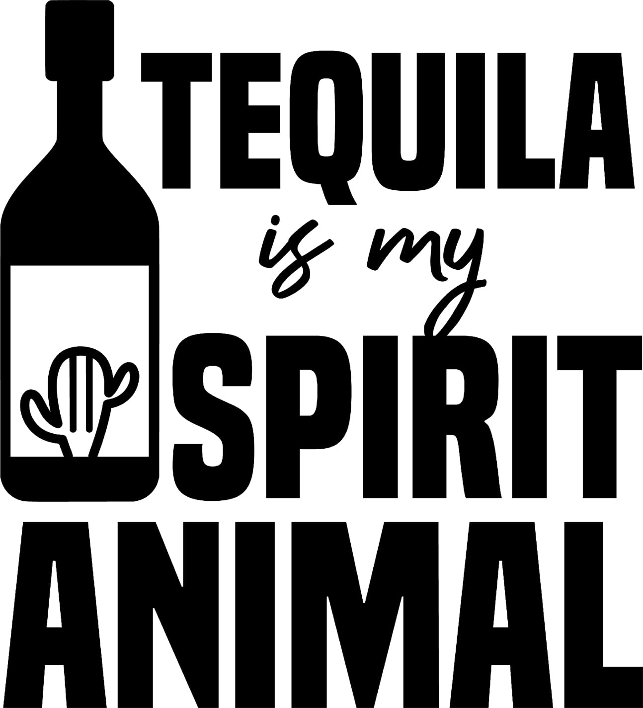 Tequila Is My Spirit Animal Alcohol Drinking Funny Mexico Wall Decals ...