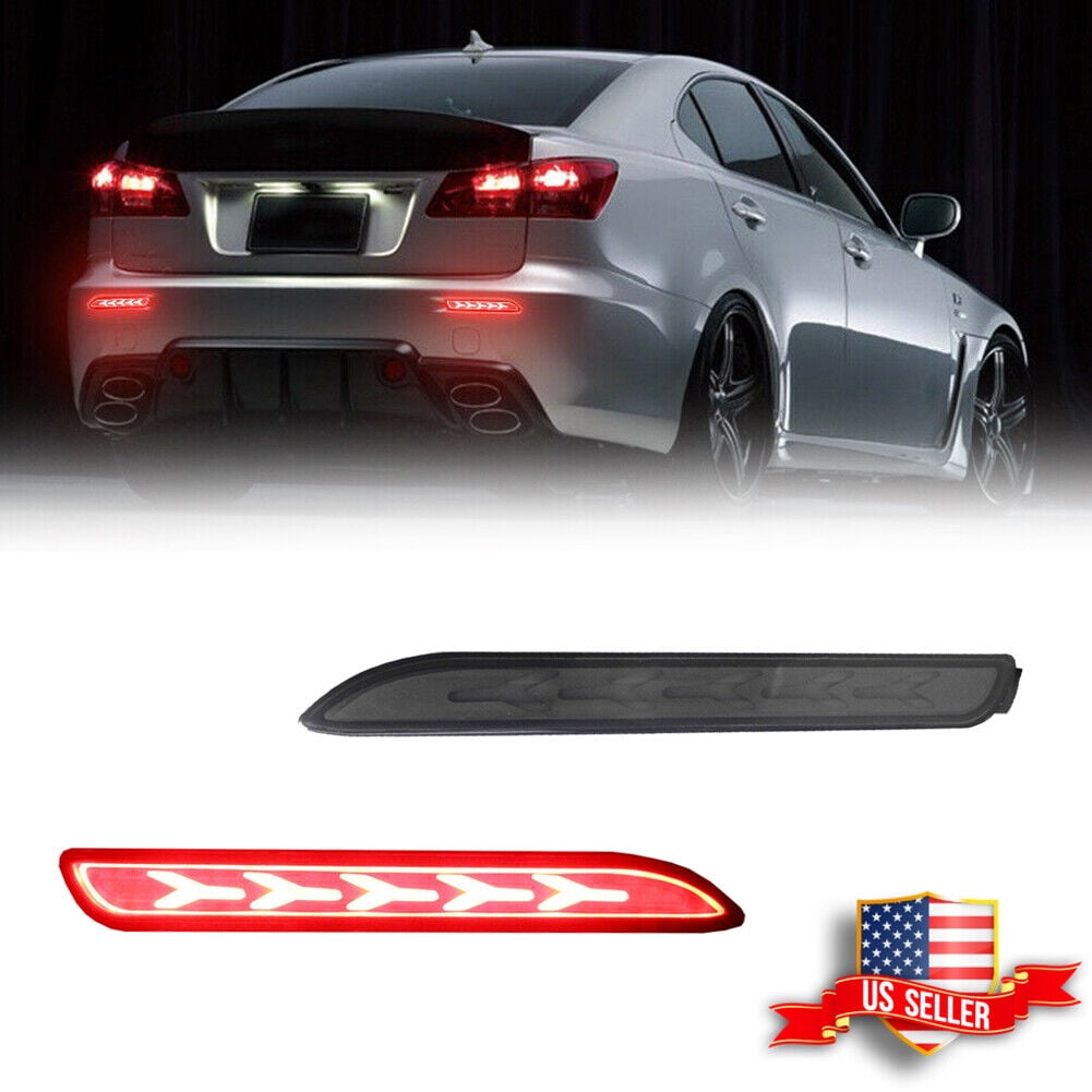 GTINTHEBOX Smoked Lens LED Rear Bumper Reflector Brake Tail Lights For ...
