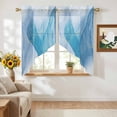 Abstract Ombre Sheer Curtains Swag Valances for Windows Light Blue ...