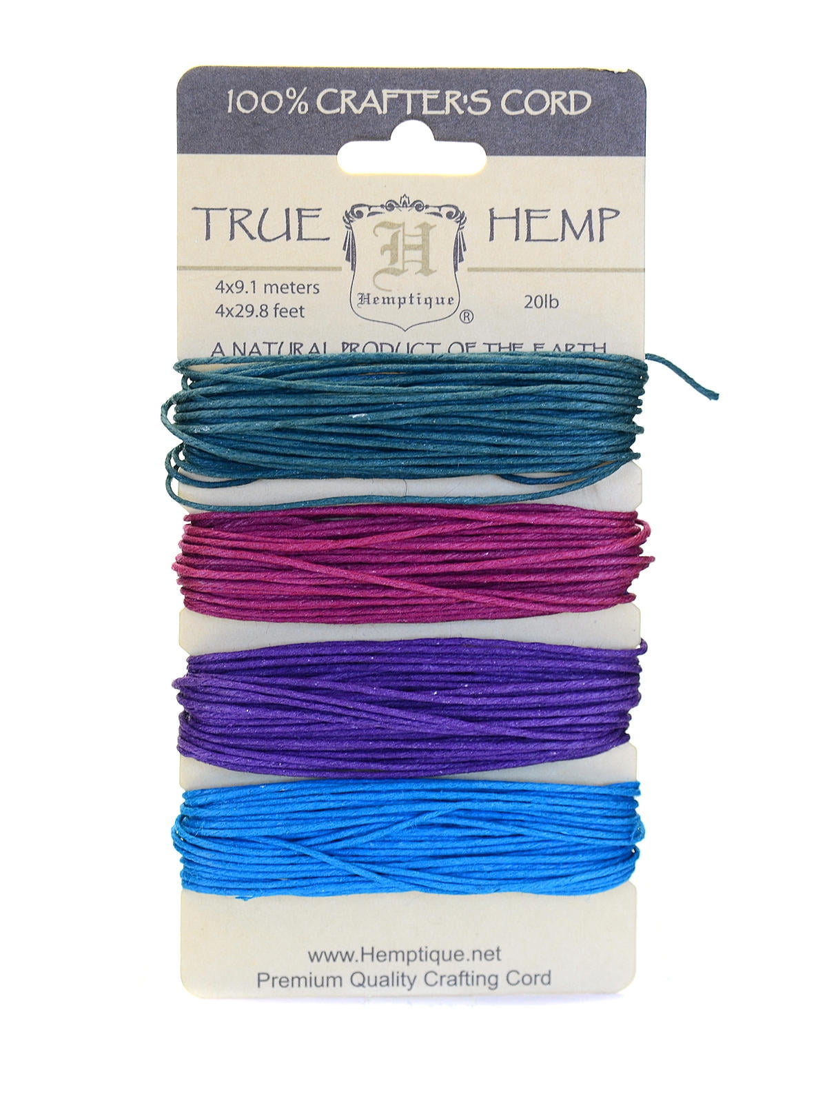 Cord Cards hemp, 9.1 m x 4 colors, shades of party (pack of 6 ...