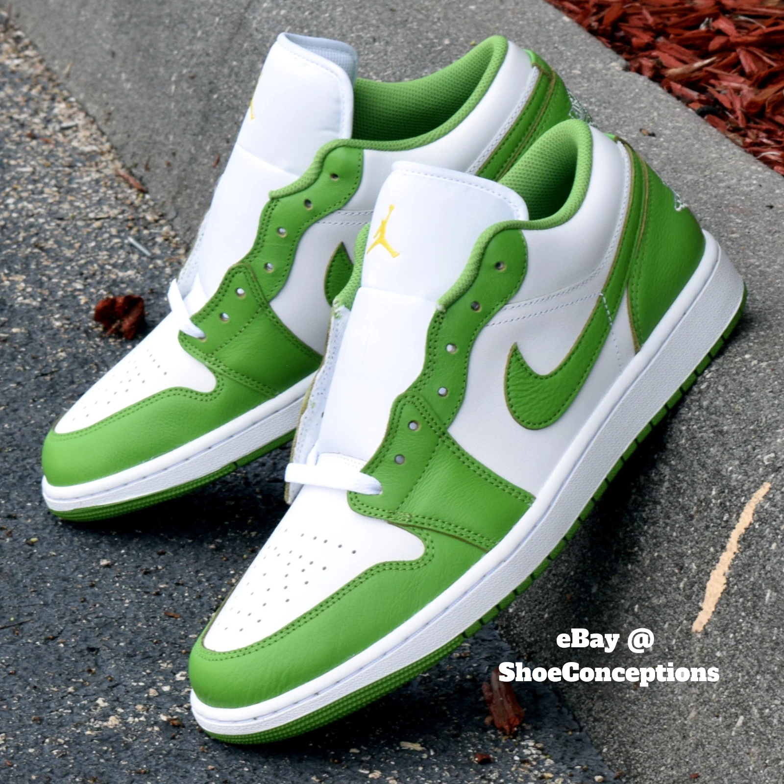 N I-K-E A i r-Jor-dan 1 Low SE Shoes White Chlorophyll HF4823-100 Men's ...