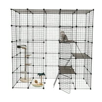 Dextrus 4-Tiers Cat Cages with Storage Cube DIY Catio Outdoor Cat ...