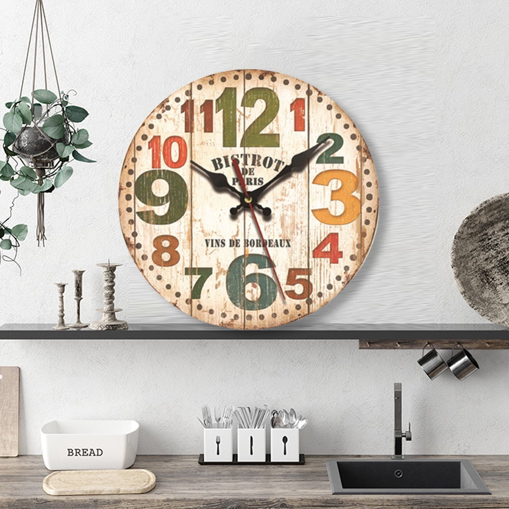 30cm Battery Operated Wall Clock Noiseless Quartz Wall Clock Decor for ...