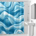 Abstract Texture Fabric Shower Curtain Blue Washable Shower Curtains ...