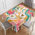 Abstract Art Colorful Waves Table Cloth 52x70in, Waterproof Rectangle ...