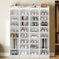 9-Tier Tall Shoe Rack, Wooden Shoe Storage Organizer, Narrow Shoe ...