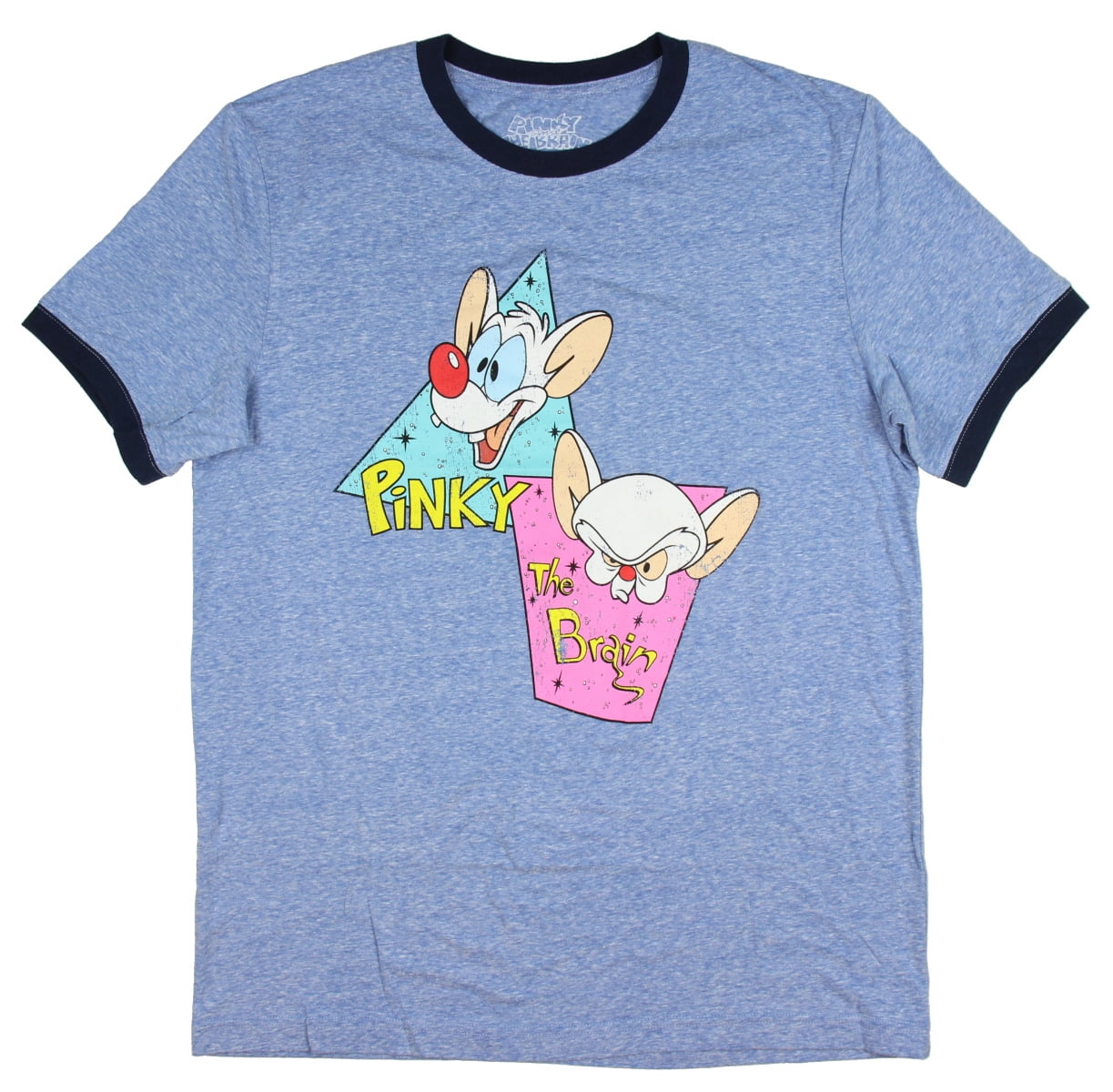 Pinky And The Brain Distressed Ringer T-Shirt (XX-Large) - Walmart.com