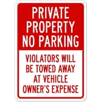 Private Property No Parking Violators Will Be Towed Away At Vehicle ...