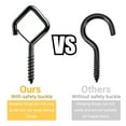 DAYBETTER Black Screw Hooks, with Safety Buckle & Expansion Tubes, 20 ...