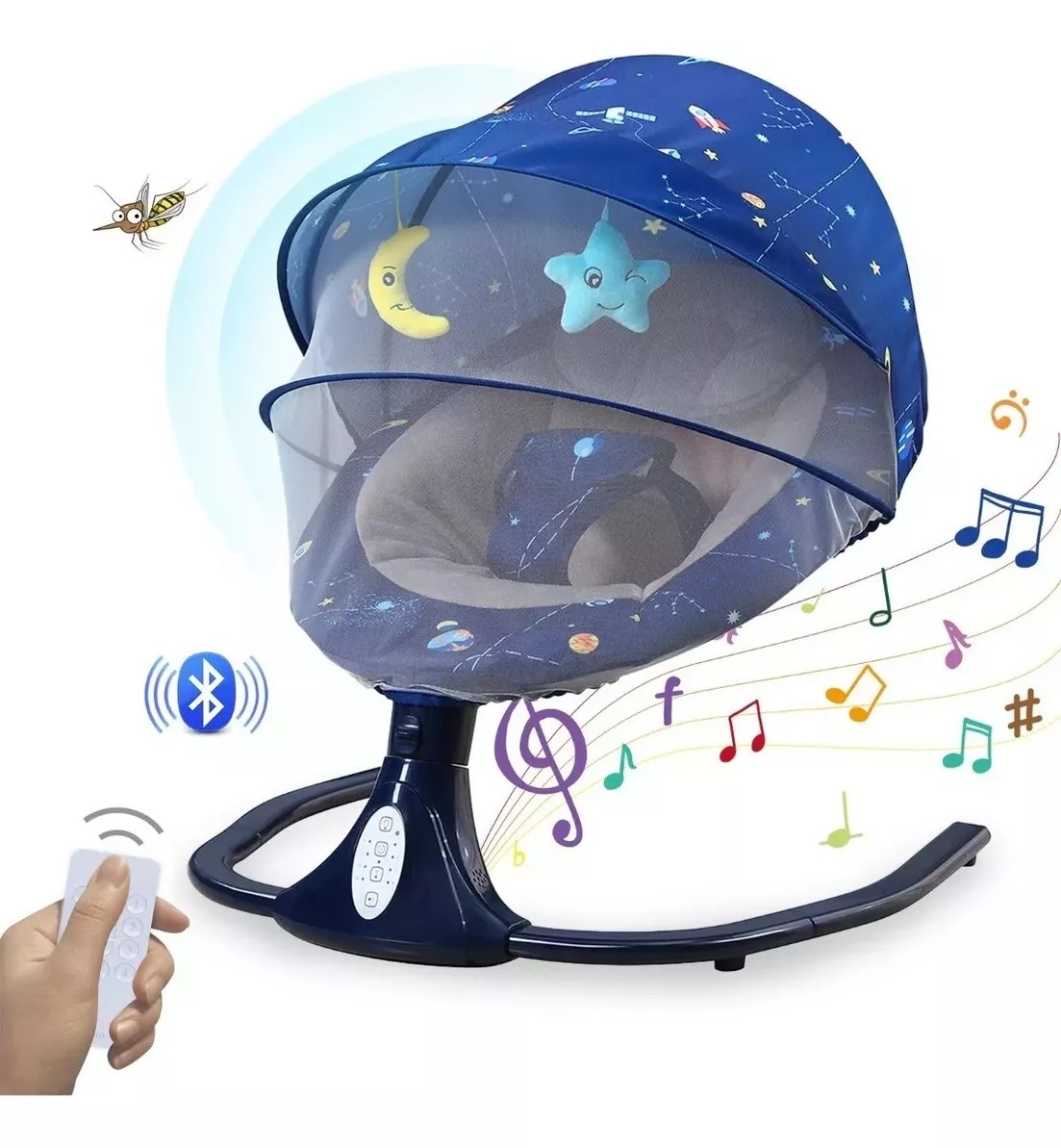 SLLINGLUO Electric Baby Swing Chair, Infant Swing with Remote Control ...