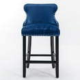 BTMWAY Bar Stools Set of 2, Velvet Upholstered Wing-Back Bar Chair with ...