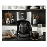 Mr. Coffee 12-Cup Rapid Brew Programmable Coffeemaker, Brushed Metallic ...