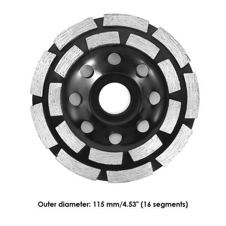 SHTKUYING 115mm Diamond Segment Grinding Cup Wheel Disc Double Row ...
