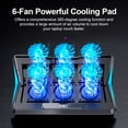 Kosiy Laptop Cooling Pad, Laptop Cooler with 6 Quiet Fans 2 USB Ports ...