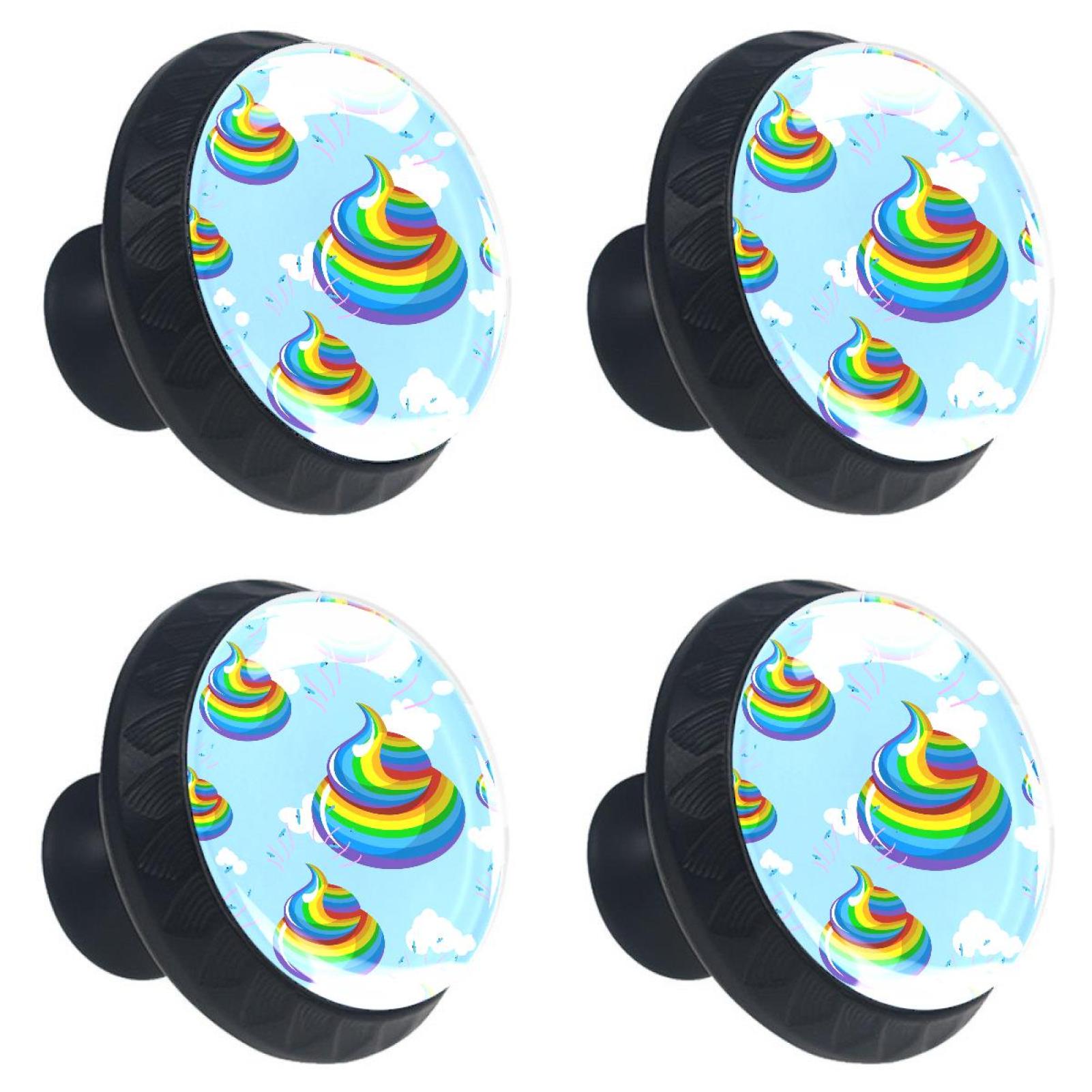 4 Pcs Rainbow Poop Blue Knobs for Kitchen Cabinet Cupboard Dresser ...