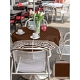 Coffee Brown Abstract Art Round Outdoor Tablecloth with Umbrella Hole ...