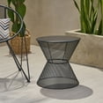 GDF Studio Doane Outdoor Metal Mesh Hourglass Side Table, Matte Black ...