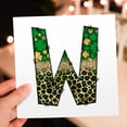 3drose, Glam Leopard and Four Leaf Clover Monogram Initial W, 6 ...