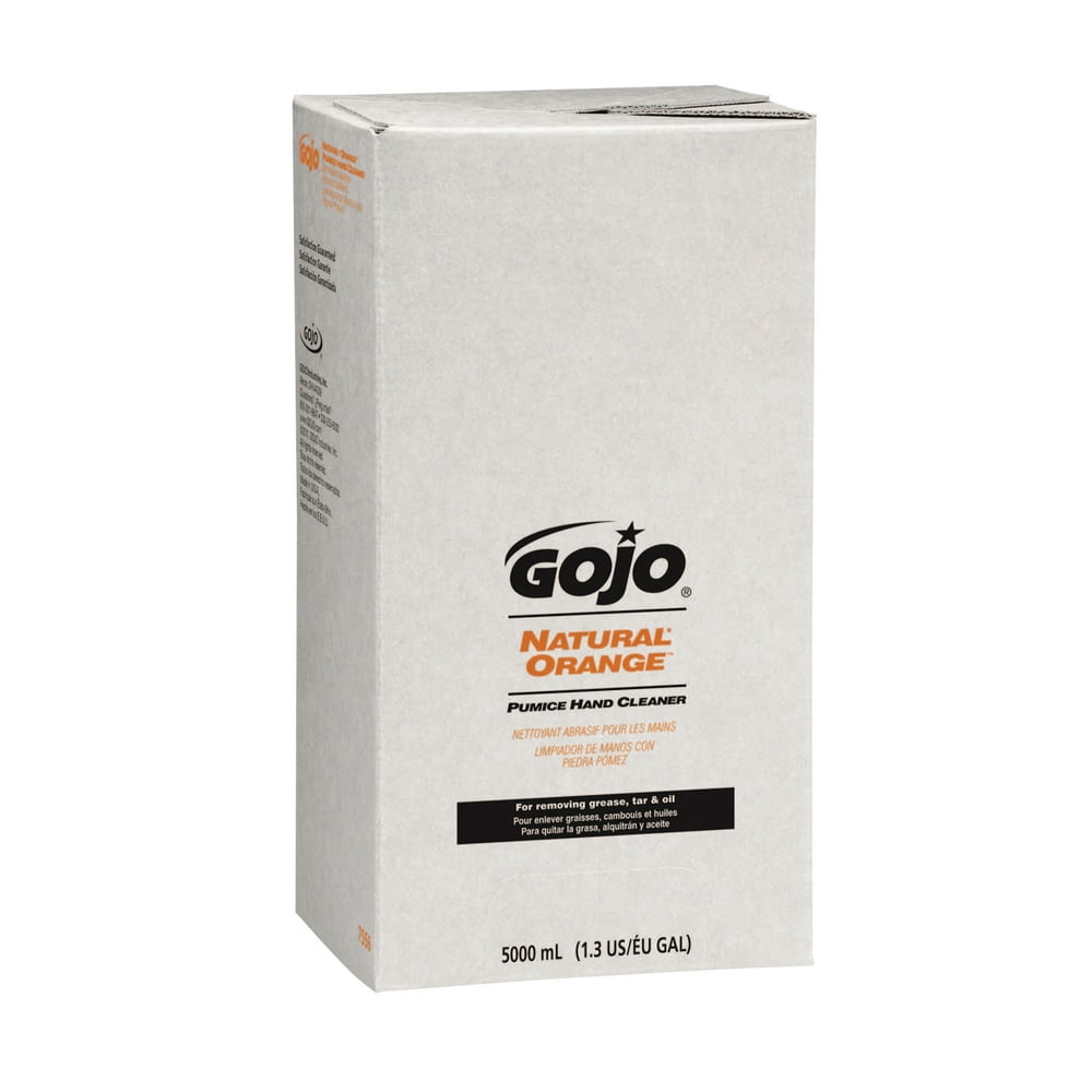 Gojo Natural Orange Pumice Hand Cleaners, Citrus, Bag-in-Box, 5,000 mL ...