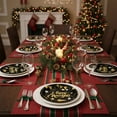 ddioayh Disposable Paper Plates Black And Gold News Year Party ...