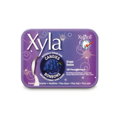 Xyla Naturally Sugar Free Xylitol Grape Candy, 1 Pack, 100 Pieces ...