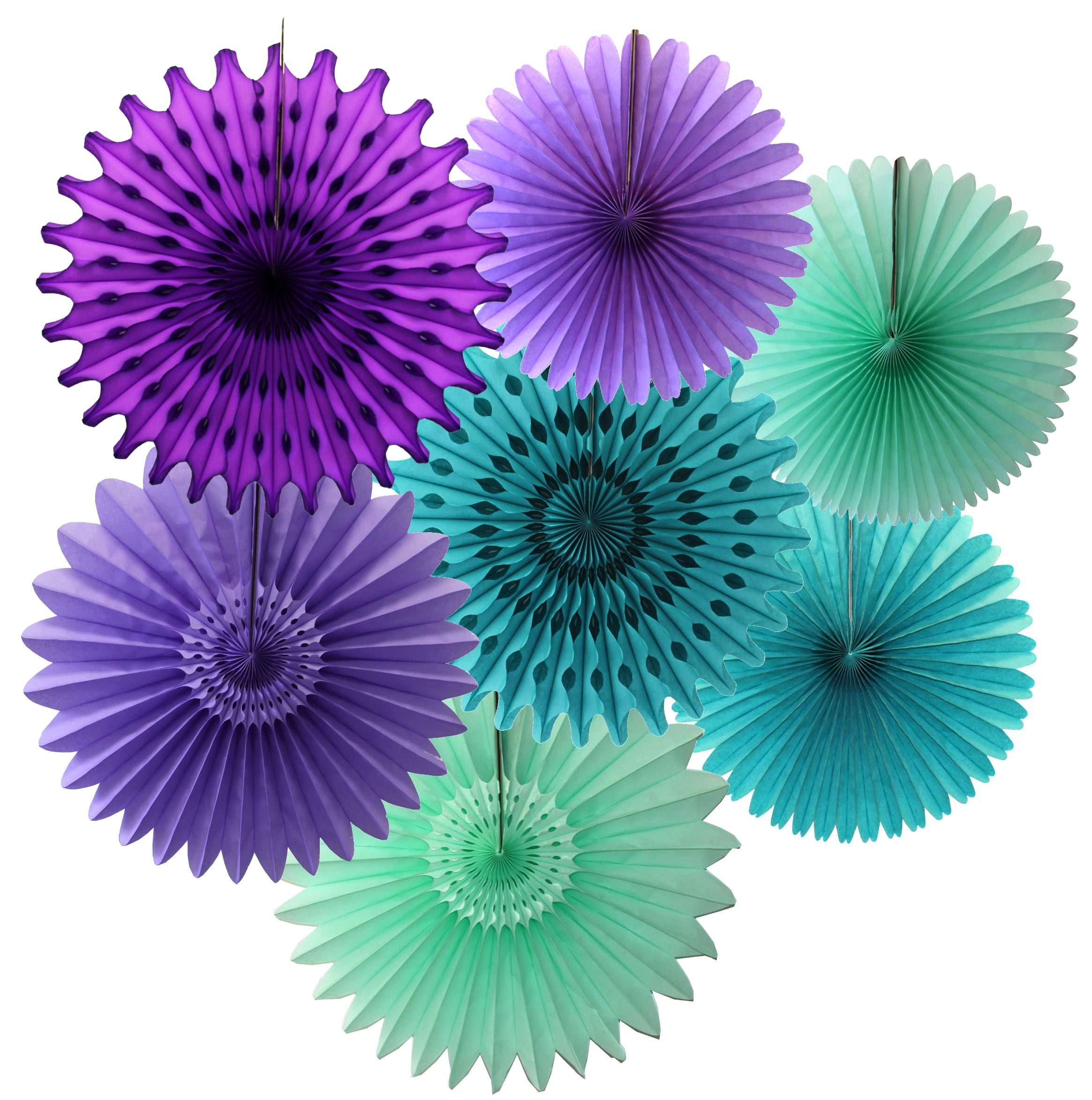 7-Piece Tissue Paper Fans, Mermaid Mix, 13-18 Inch - Walmart.com