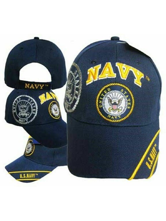 US Military Navy Veteran Blue Adjustable Baseball Hat Cap - Walmart.com