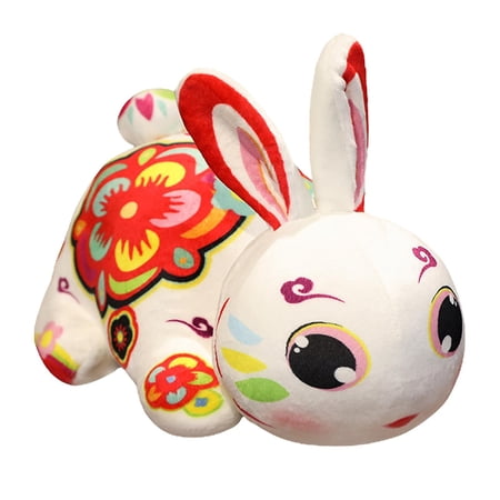 Lucky Bunny Mascot Stuffed Doll New Year Zodiac Toy Rabbit Mascot Dolls ...