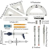 Mr. Pen- Geometry Set, 15 pcs, Geometry Kit Set with Shatterproof ...